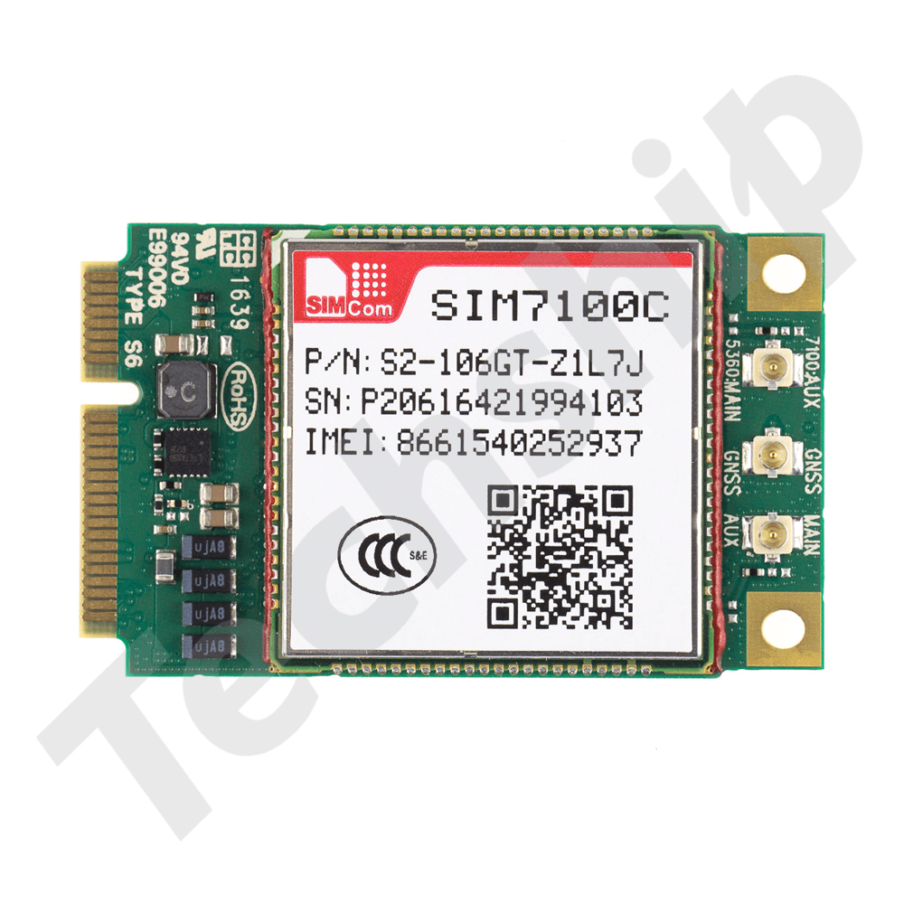 SimCom SIM7100C LTE mPCIe China - 10307 - S2-106EN-Z1L7N - LTE Mini PCI ...
